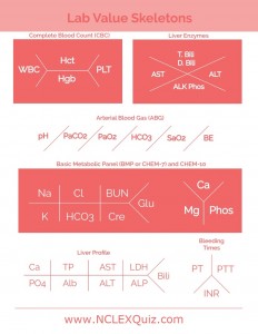 Lab Value Skeletons - NCLEX Quiz