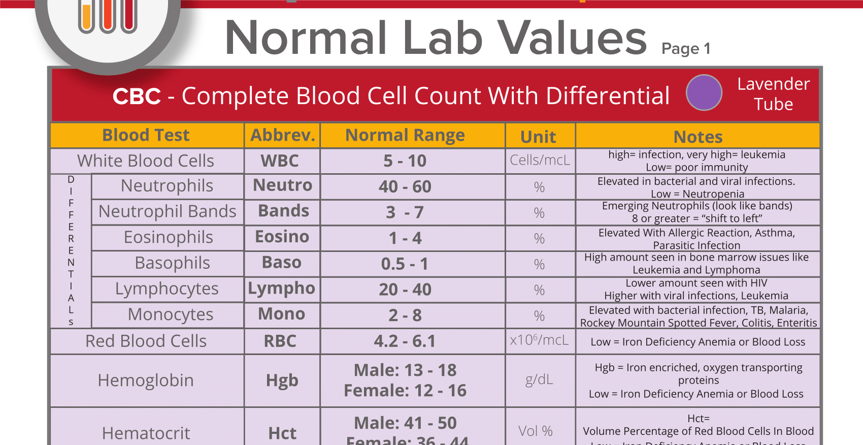 Printable Lab Values Sheet Printable World Holiday