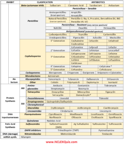 Antibiotics Cheat Sheet - NCLEX Quiz